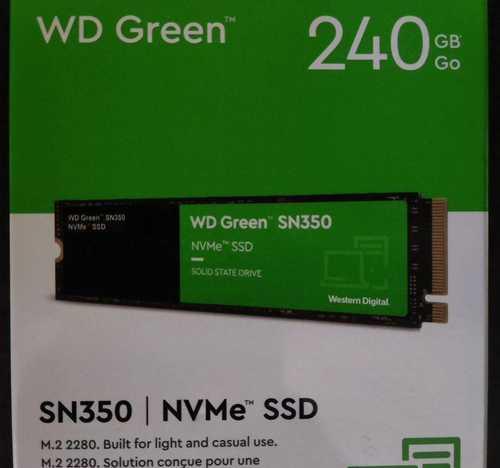 SSD WD green SN350 240gb NVMe M2.2280 новый