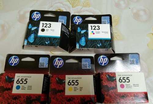 Картриджи HP 123 и HP 655