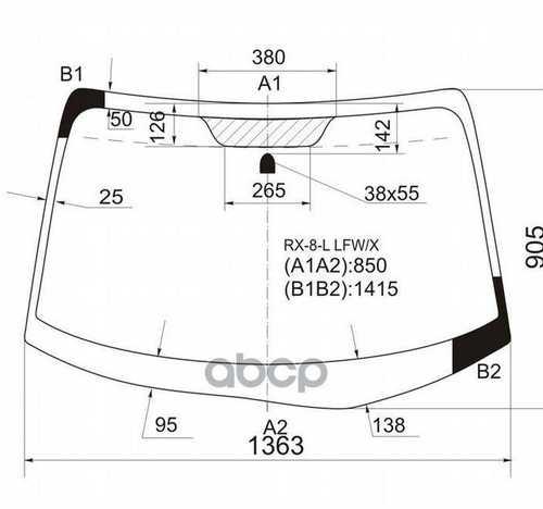 Стекло лобовое Mazda RX-8 03-12 RX-8-L LFW/X XYG