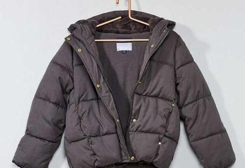 Kiabi утепленная серая детская куртка 116-122