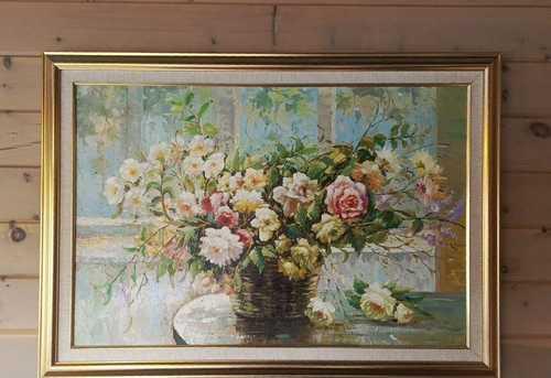 Картина "Корзина с цветами"