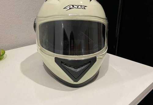 Мотоциклетный шлем белый/чёрный размер 55-60