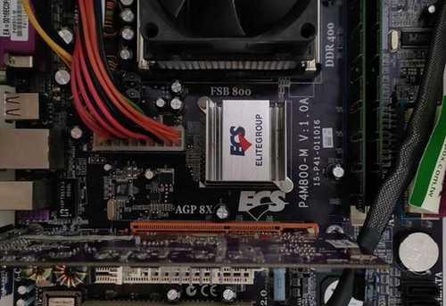 ECS P4M800-M, Pentium 4 3GHz,Geforce FX5200, 512Mb