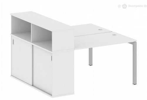 Бенч-стол на П-образном м/к с опорным шкафом-купе