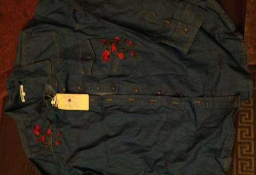 Рубашка женская джинсовая вышивка 50-52