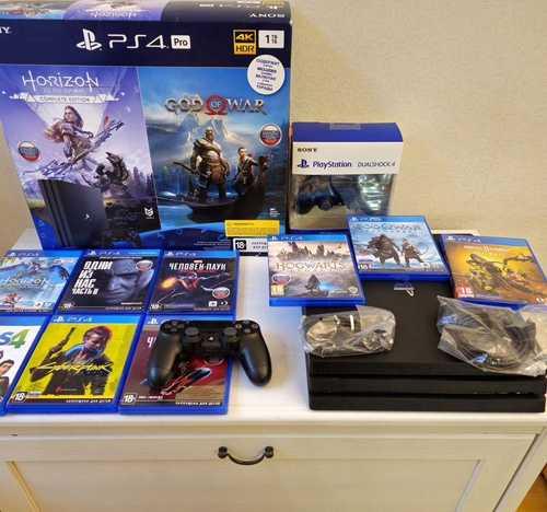 Sony playstation 4 pro + 2 джойстика + 39 игр