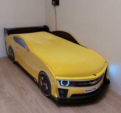 Кровать-машинка Camaro серия Бамблби с подсветкой
