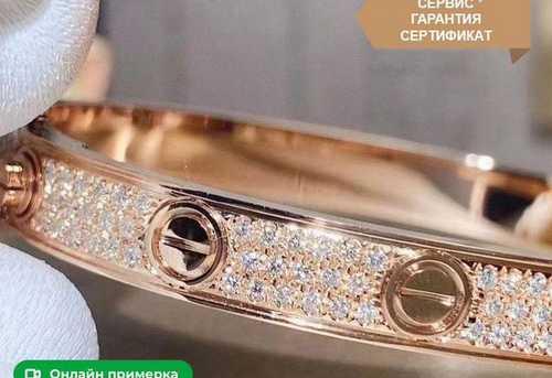 Cartier love браслет, золото, паваж 1,99 ct