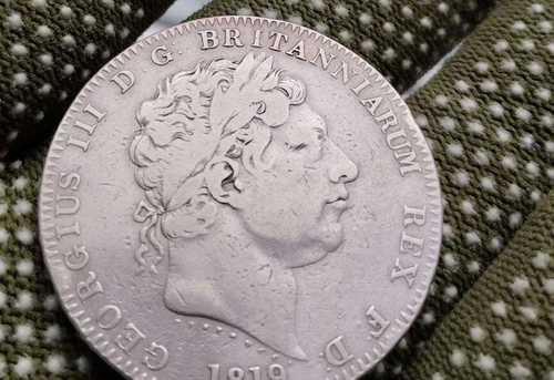 Великобритания 1 крона 1819, серебро, Георг III