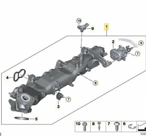 Впускной коллектор Bmw B57P B57R 30d 40d m40d