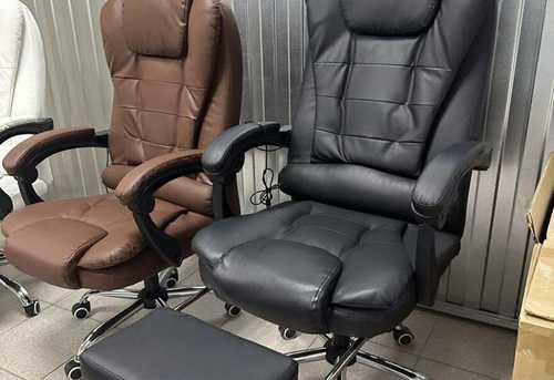 Офисное кресло 606 Черное с подножкой