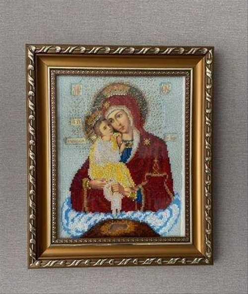 Икона из бисера «Божья мать Пачаевская»