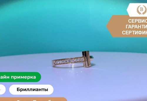 Кольцо Tiffany T T1, розовое золото 0,08ct