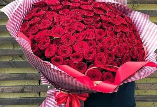 Букет из 87 красных роз Цветы Красноярск