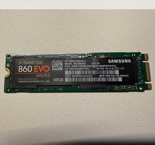 Жесткий диск SSD Samsung 860 EVO 500 gb (SATA M.2)