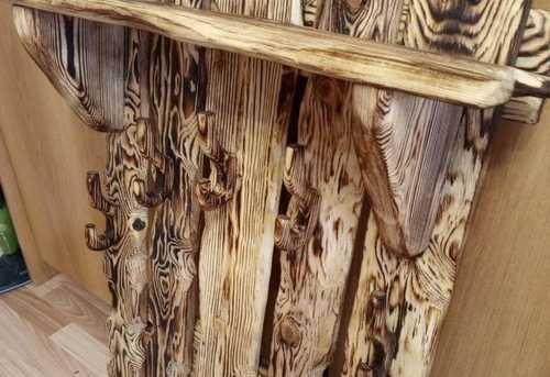 Вешалка настенная деревянная под старину