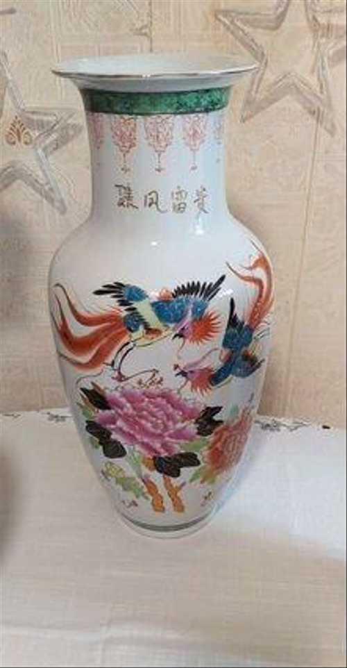 Напольная керамическая ваза в китайском стиле
