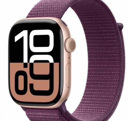 Смарт-часы Apple Watch Series 10 GPS Cellular 42 мм Rose Gold Aluminium Case with Plum Sport Loop
