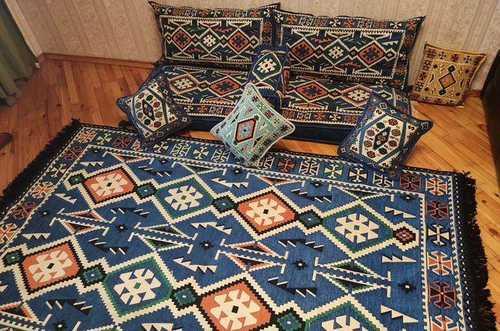 Топчан восточный килим подушки тапчан хлопок этно