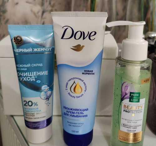 Набор косметики черный жемчуг, dove, чистая линия