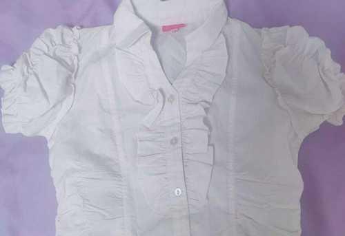 Белая школьная рубашка, блузка для девочки 140 см