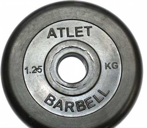 Диск обрезиненный 1.25 кг Barbell Atlet (чёрный)