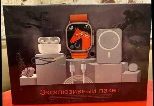 Подарочный набор 6в1 apple наушники SMART watch