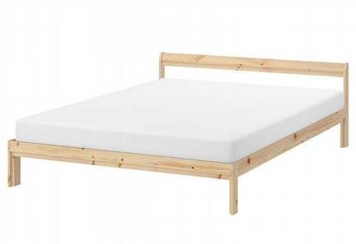 Кровать 140 на 200 IKEA Нейден + реечное дно Лурой