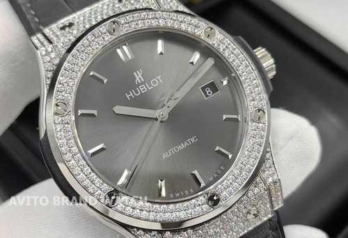 Часы hublot classic fusion diamond grey новые