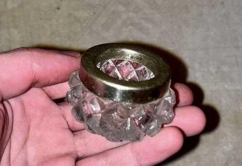 Солонка серебро, хрусталь