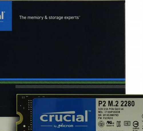 SSD Crucial P2 CT250P2SSD8 (250 Гб, M.2, M.2 PCI-E
