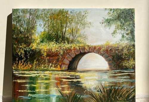 Картина маслом «Живописный мост»
