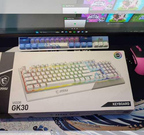 Игровая клавиатура msi gk30 vigor white rgb