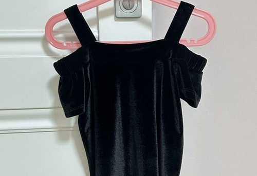Велюровое платье черное