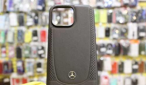 Кожаный чехол на iPhone 14 Pro Max Mercedes-Benz
