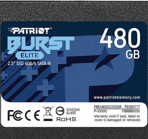 480 гб 2.5" SATA накопитель Patriot Burst Elite PBE480GS25ssdr