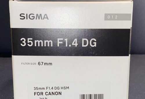 Sigma 35mm 1 4 art Canon