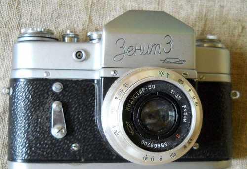 Фотоаппарат Зенит-3 с индустар-50 3.5/50 кмз 1962
