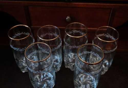 6 стаканов богемское стекло (набор)