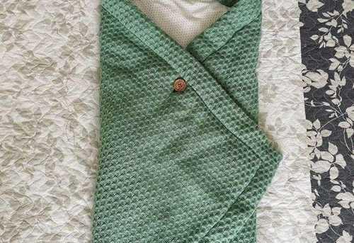 Зеленый конверт на выписку, одеяло