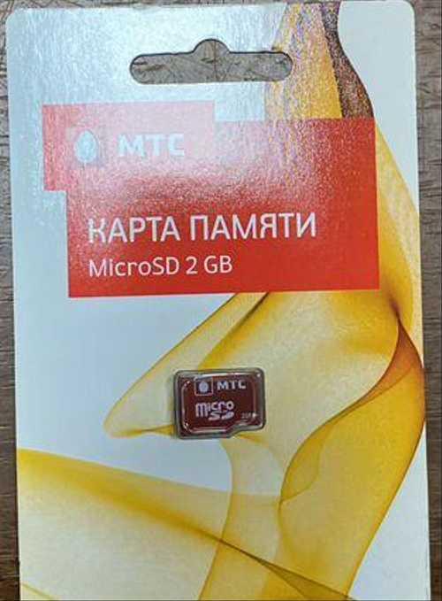 Карта памяти micro SD MTC 2 gb