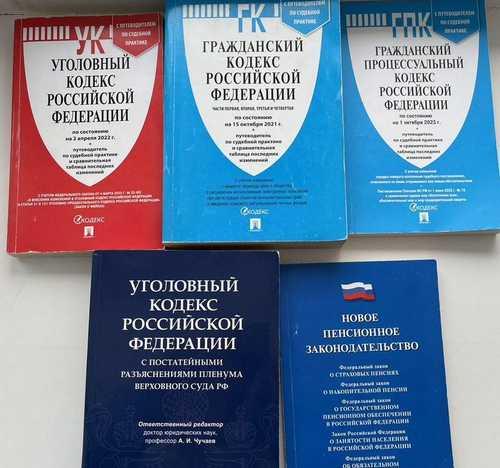 Кодексы: гк РФ, ук РФ, гпк РФ, Пенсионное заак