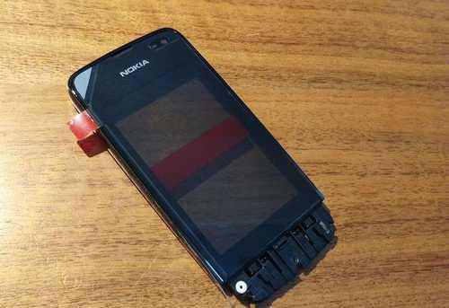 Nokia Asha 311 передняя панель сенсор black ориг