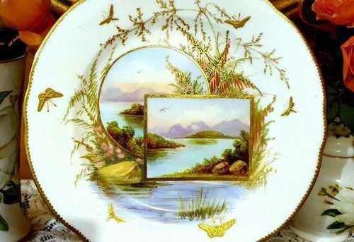 Английские тарелки 19в.Роспись золотом
