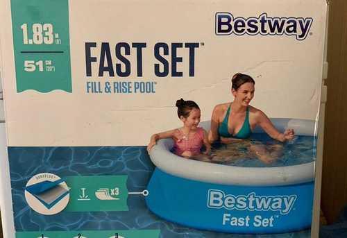 Бассейн надувной круглый, Bestway, Fast Set, 183х5