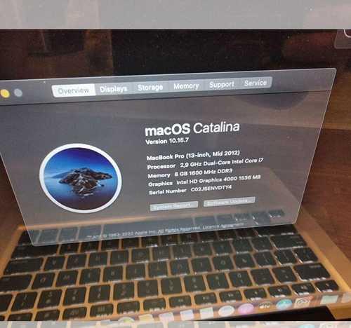 Macbook pro 13 2012 i7 8/500