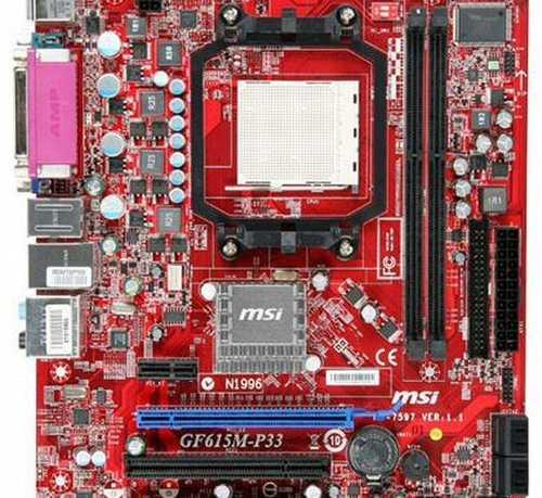 М/плата S-AM3 MSI GF615M-P33 (GF6100/DDR3/svga/SAT