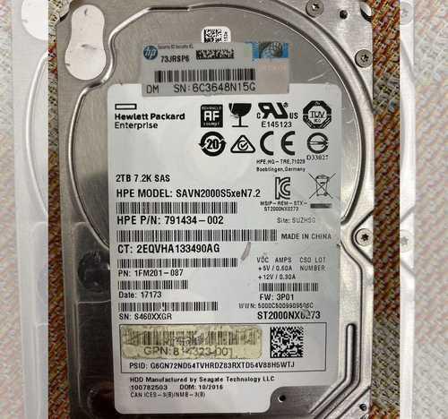 Жесткий диск ST2000NX0273 2tb 100% рабочий