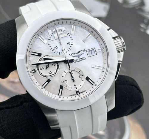 Longines Conquest Chrono White Ceramic 41мм