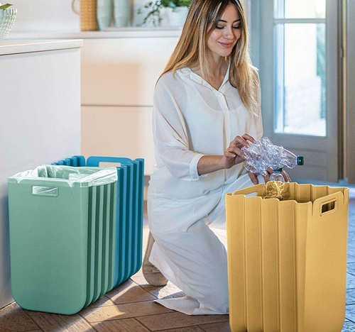 Корзина для белья складная Eco Packly, голубая